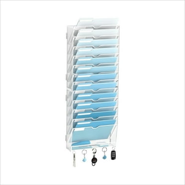 INTIGE 13-Tier Hanging File Organizer with Hooks Wall File Holder for ...