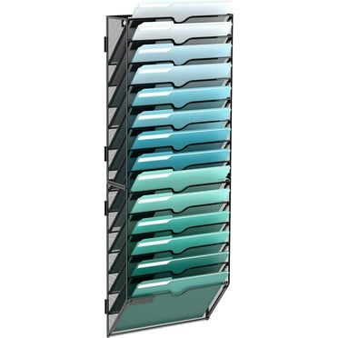 INTIGE 13-Tier Wall Mounted File Organizer, Metal Document Holder ...