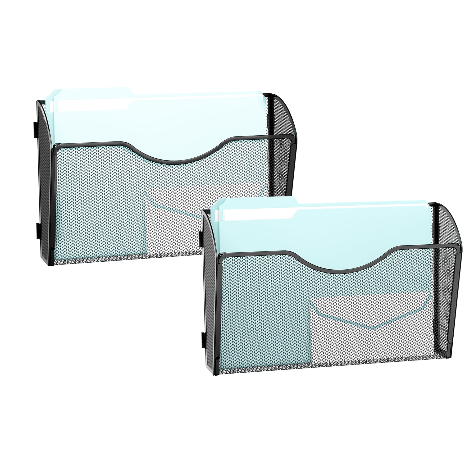 INTIGE 2-Piece Metal Wall File Pockets, Hanging Wall File Holder Rack ...