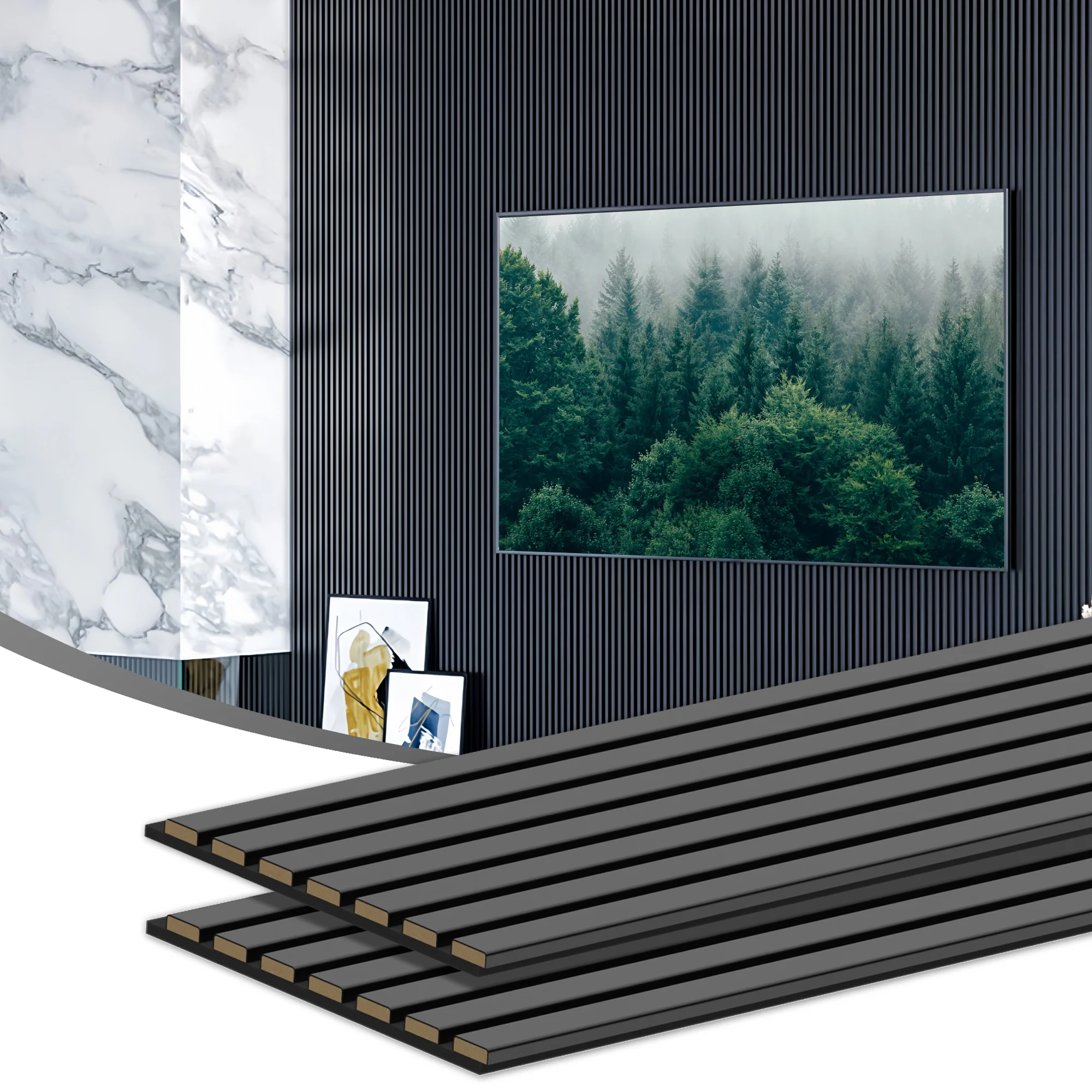INTIGE 2Pcs Wood Soundproofing Panels, 92.5'' X 11.02'', Soundproofing ...