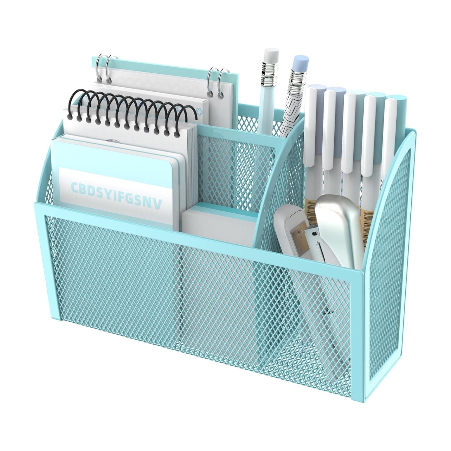 INTIGE 3-Grid Magnetic Storage Box with Pen Holder, Metal Magnetic ...
