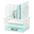INTIGE 3 Tier Desktop Organizer, 5 File Holders, Office, White ...