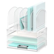 The Home Edit 4-Piece Office Desktop Edit Clear Plastic Storage System ...