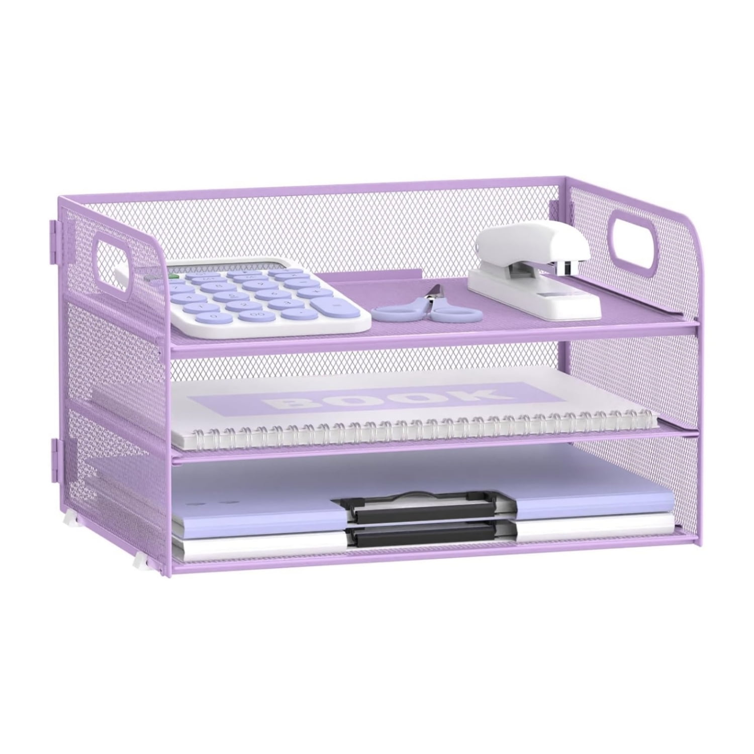 INTIGE 3 Tier Paper Tray Organizer, Mesh Desktop File Organizer with ...