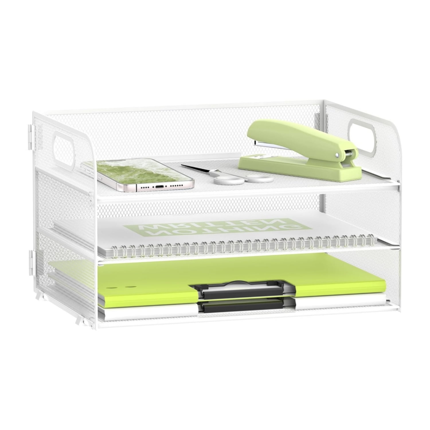 INTIGE 3 Tier Paper Tray Organizer, Mesh Desktop File Organizer with ...