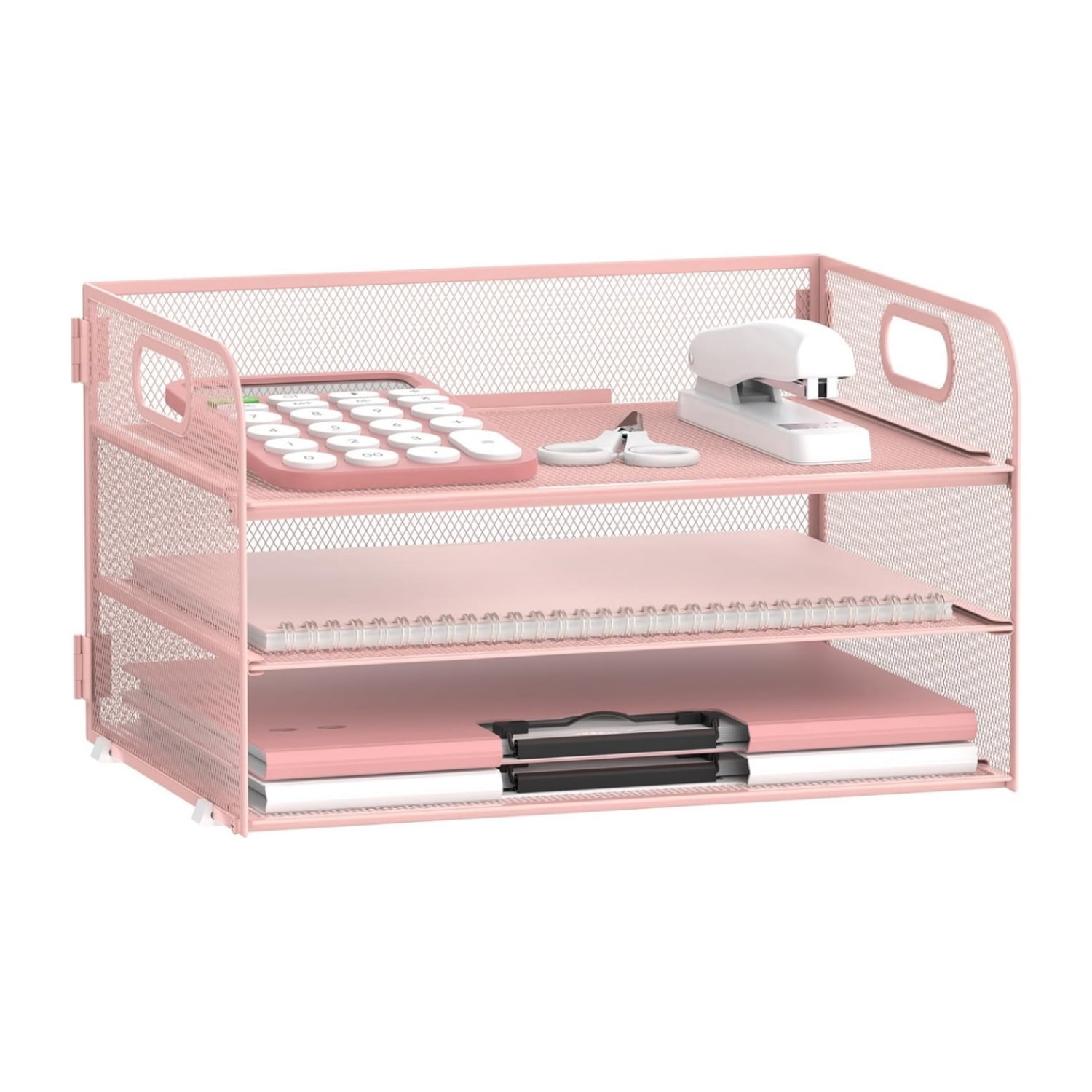 INTIGE 3 Tier Paper Tray Organizer, Mesh Desktop File Organizer with ...