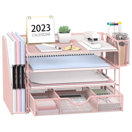 OUTMASTER 4-Tier Desk Organizer,Metal Desktop File Organizer with ...