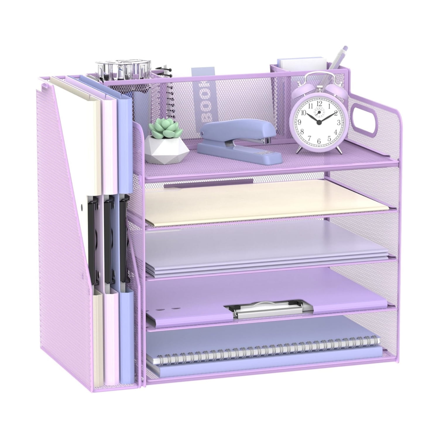 INTIGE 5-Tier Desk Organizer with 3 Pen Holders, Desktop Organizer with ...