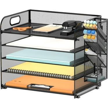 Staples Black Metal Incline Desktop File Sorter, 8 Compartments, Office ...