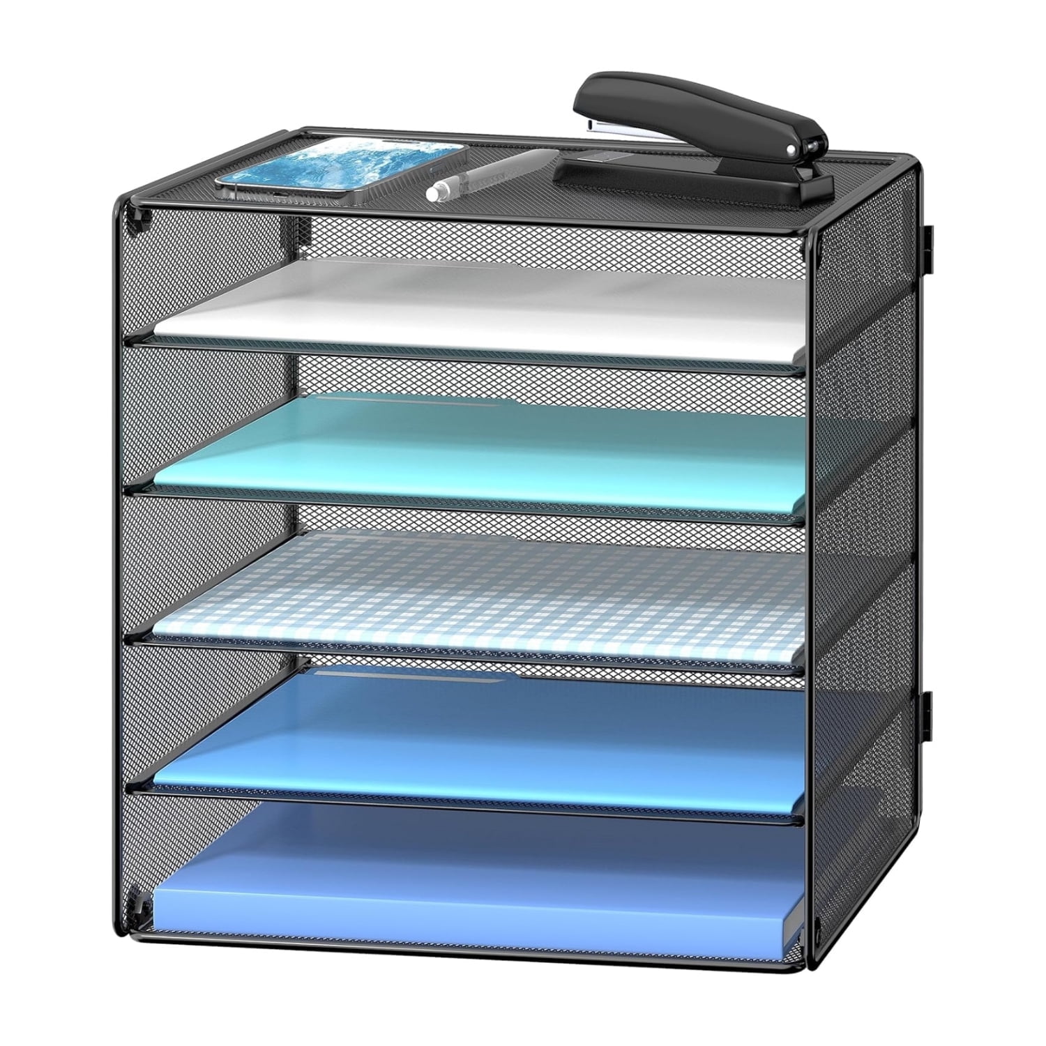 INTIGE 5 Tier Desktop Organizer Tray, Desk Paper Organizer, Storage ...