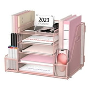 Natwind 10-Tier Stackable Paper Organizer, White Desktop Letter Tray ...