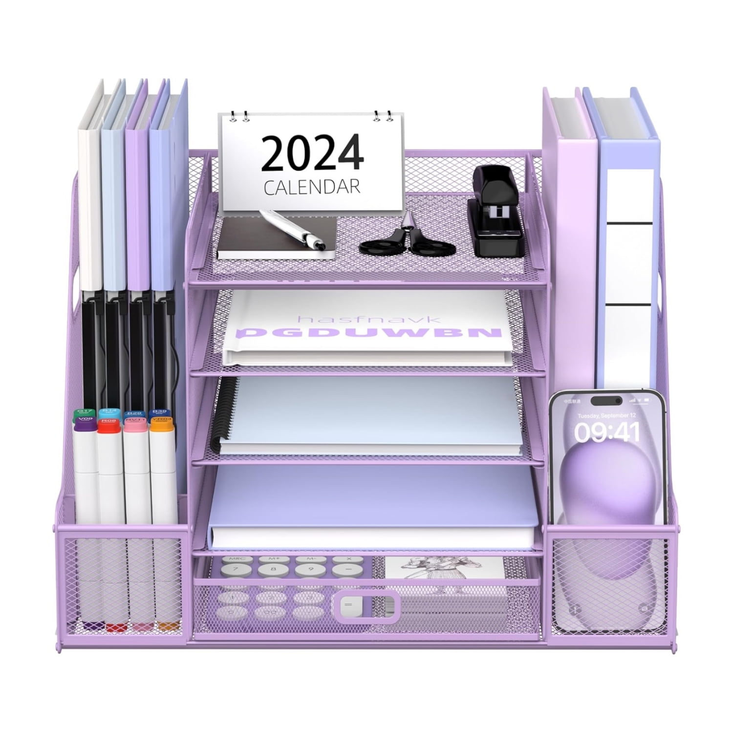 INTIGE 5-Tier Tray-style Document Rack, Desktop Document Sorter with ...