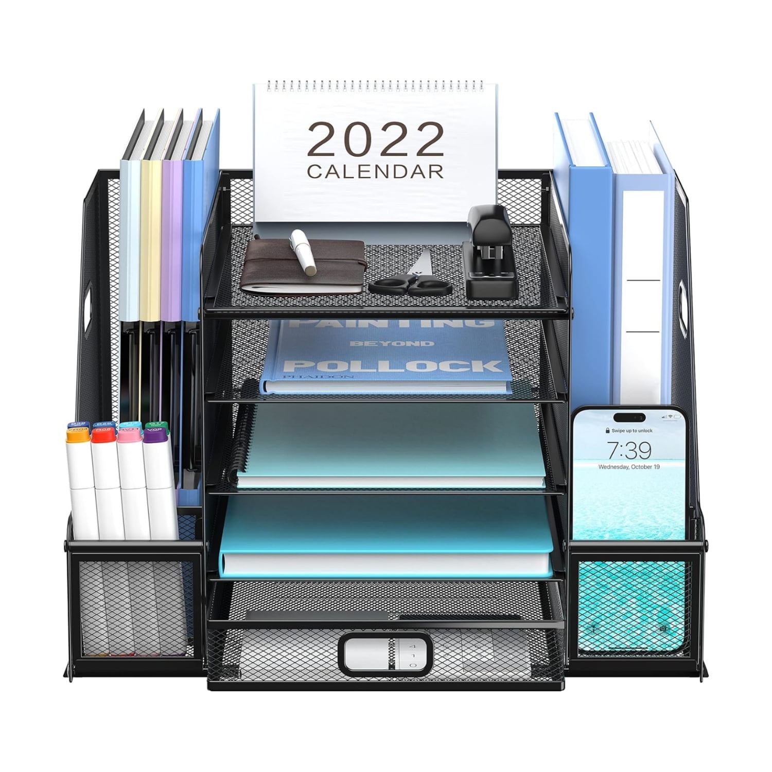 INTIGE 5-Tier Tray-style Document Rack, Desktop Document Sorter with ...