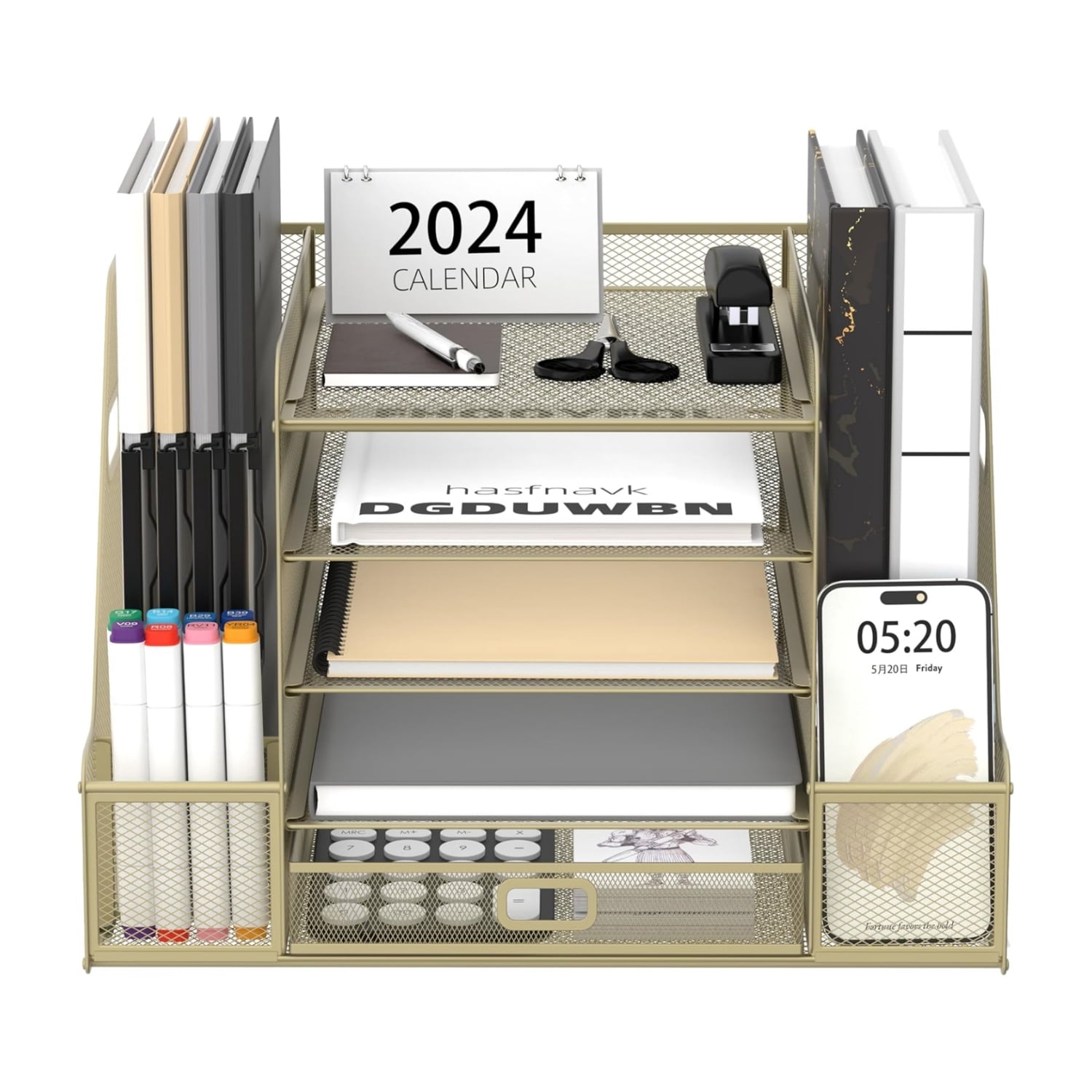 INTIGE 5-Tier Tray-style Document Rack, Desktop Document Sorter with ...
