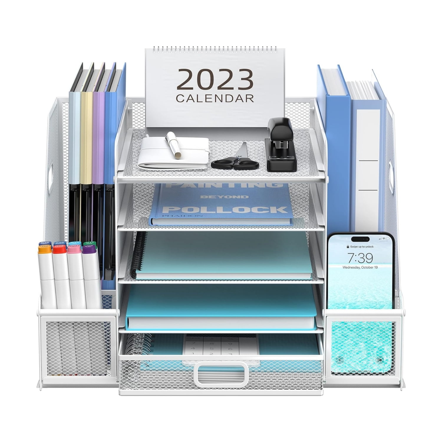 INTIGE 5-Tier Tray-style Document Rack, Desktop Document Sorter with ...