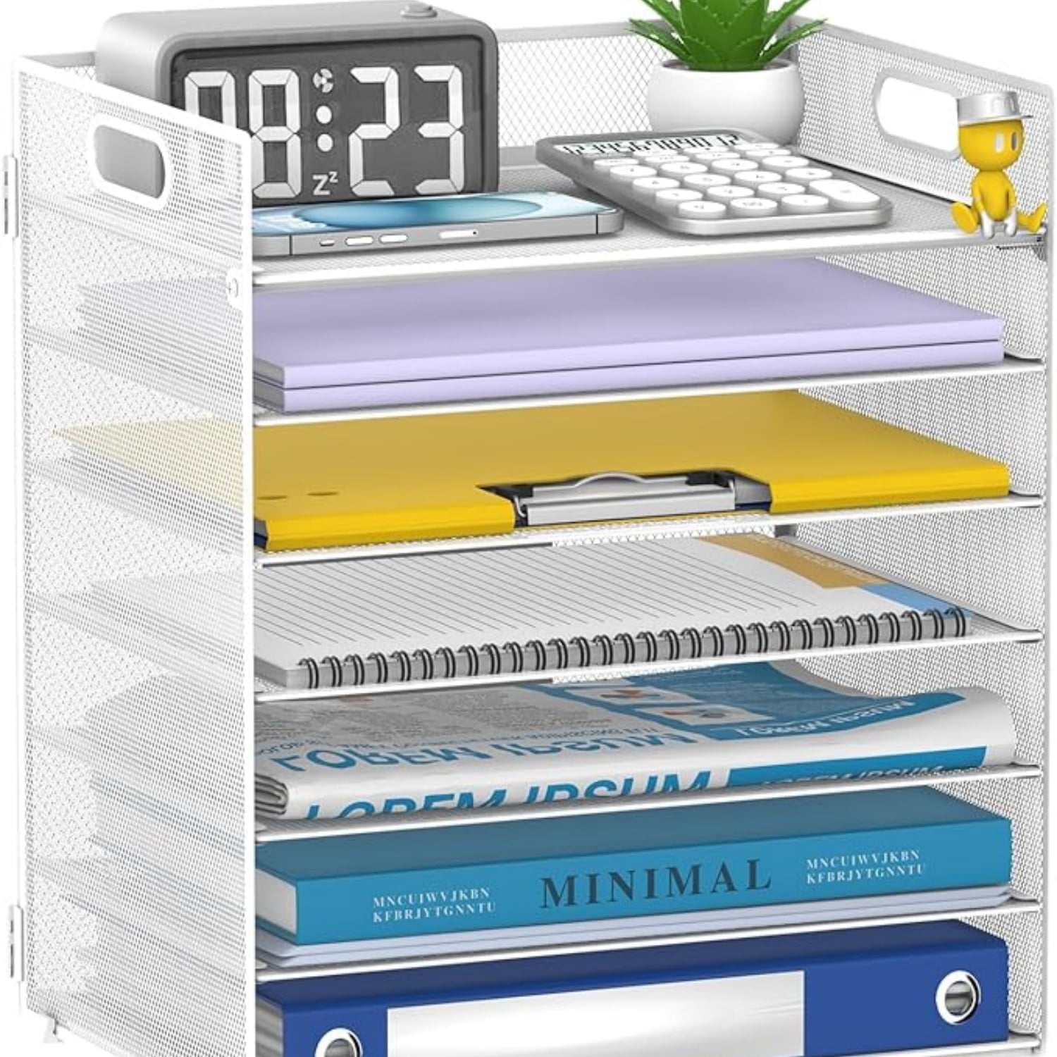 INTIGE 7 Tier Paper Organizer, Mesh Desktop File Holder with Handles ...