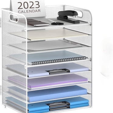 Marbrasse 6-Tier Metal Mesh File Organizer, Large Mail Folder Rack for ...