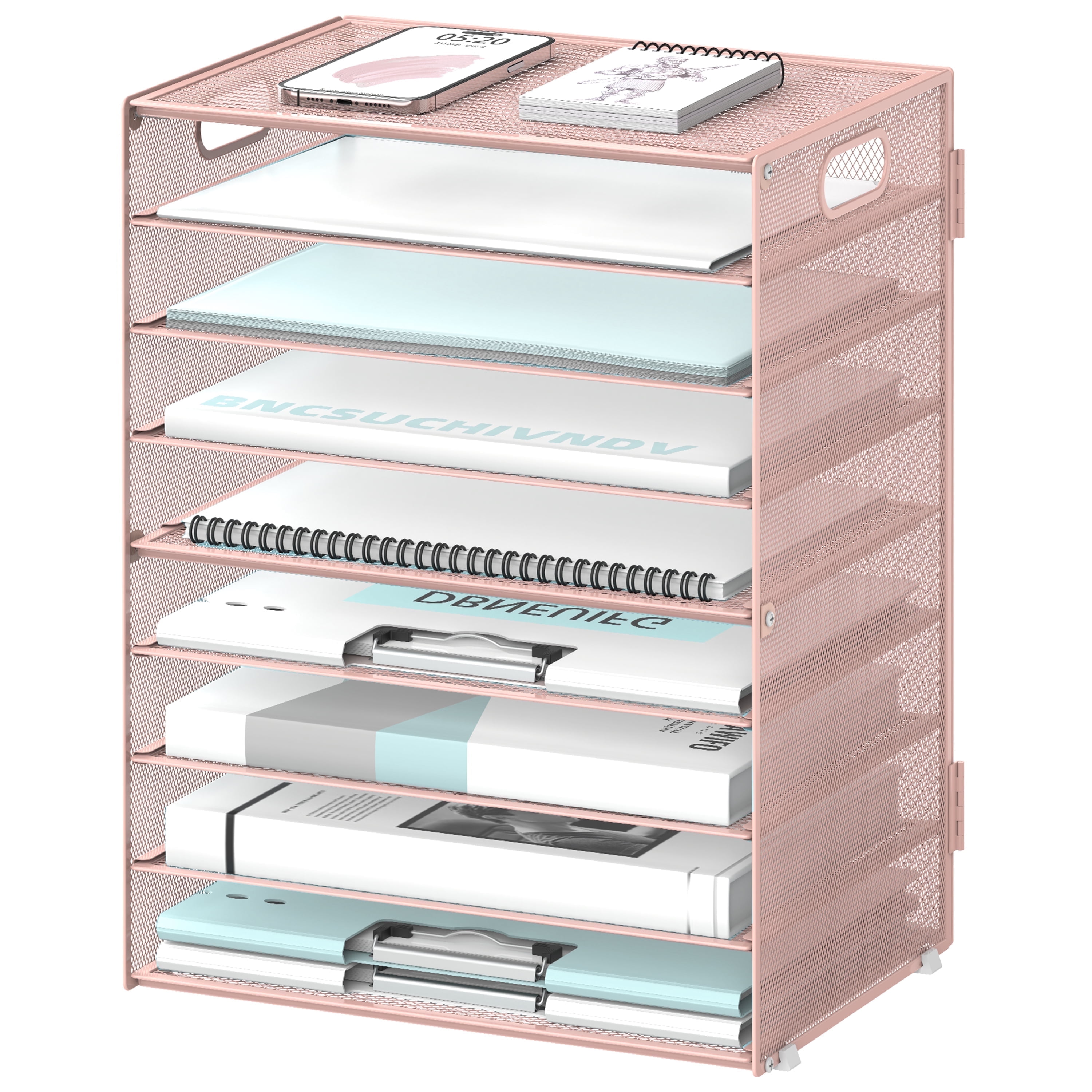 INTIGE 9-Tier Stackable Paper Tray Organizer for Desk, Large Capacity ...