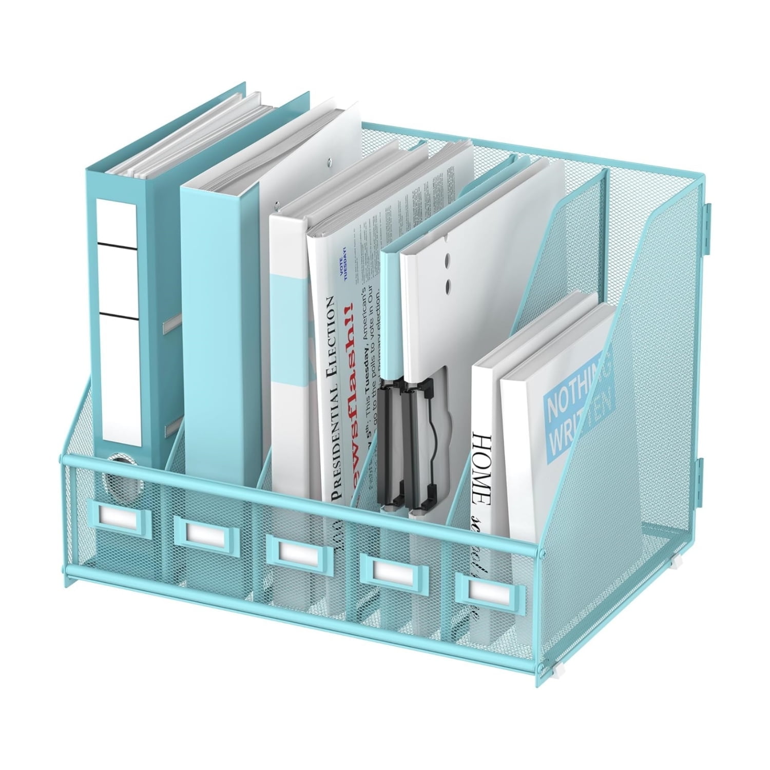 INTIGE Desk Organizer with 5 Vertical Compartments, Metal Desk File ...
