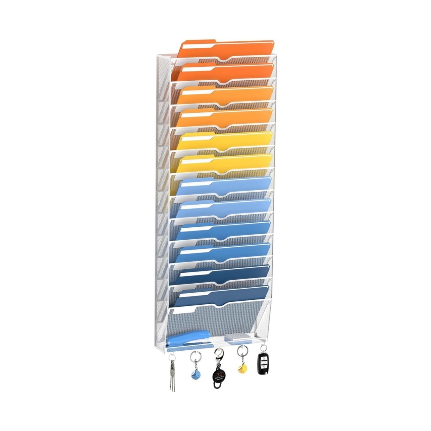 INTIGE Hanging File Organizer Wall File Holder, Wall Organizer for ...