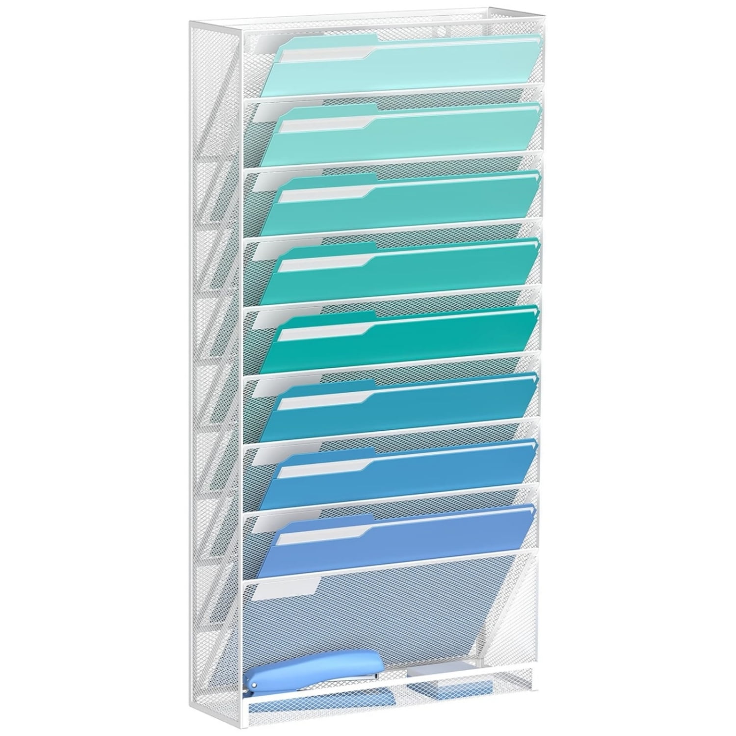 INTIGE Hanging File Organizer Wall File Holder, Wall Organizer for ...