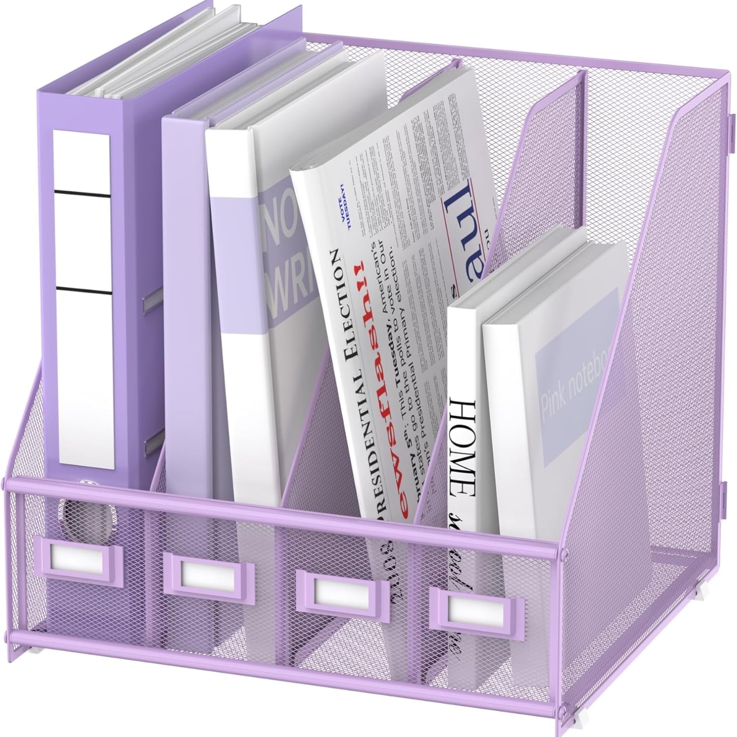 INTIGE Metal Office Desk File Holder, Desktop Magazine File Holder with ...
