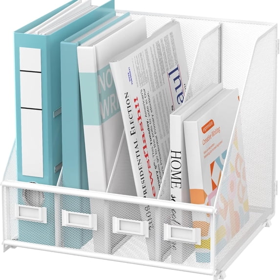 INTIGE Metal Office Desk File Holder, Desktop Magazine File Holder with ...