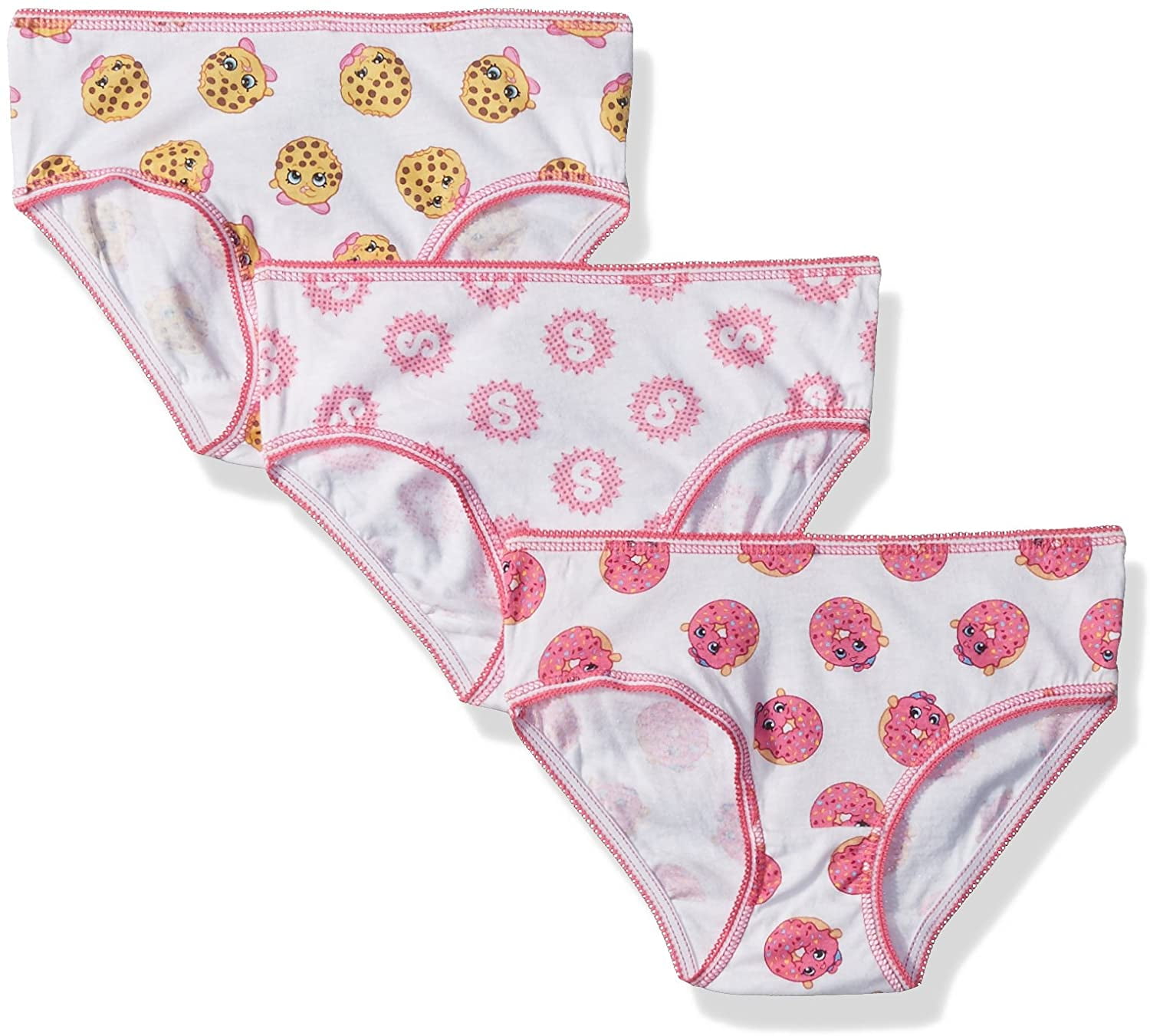 INTIMO Girls Big Shopkins 3 Pk Briefs-Cookie & Donut Underwear ...