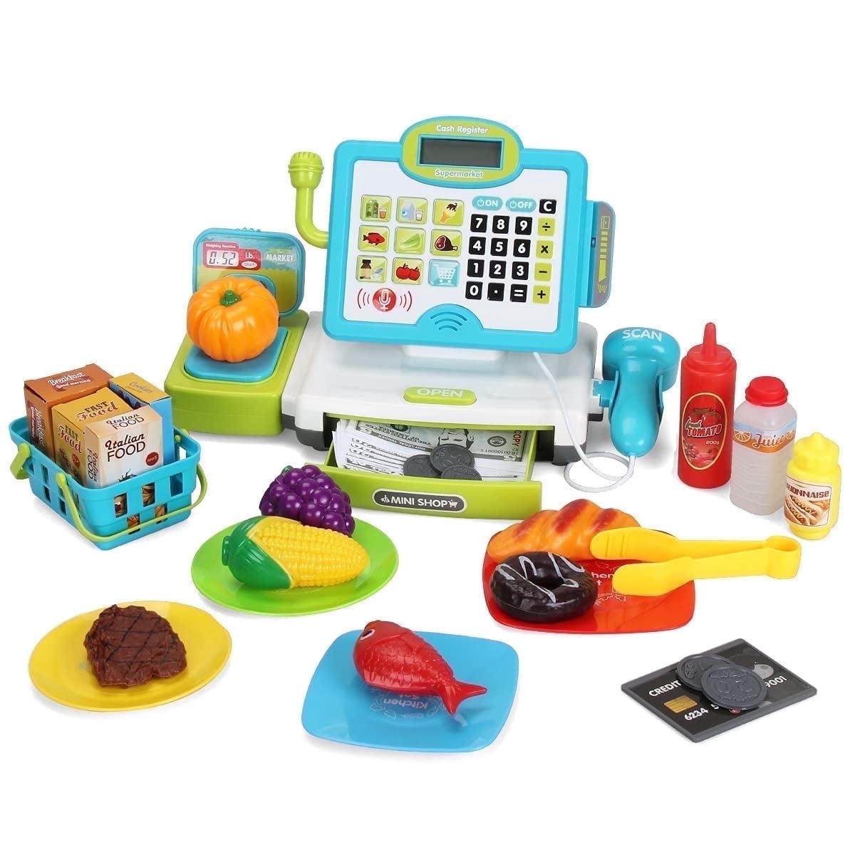 FS Real Children's Playset: Cash Register Toy with Working Scanner ...
