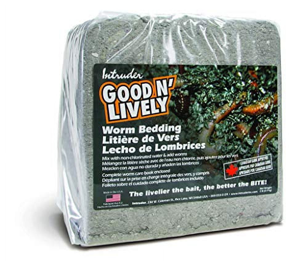 INTRUDER Good N' Lively 2 Pound Dry Worm Bedding, Fishing Nightcrawler ...