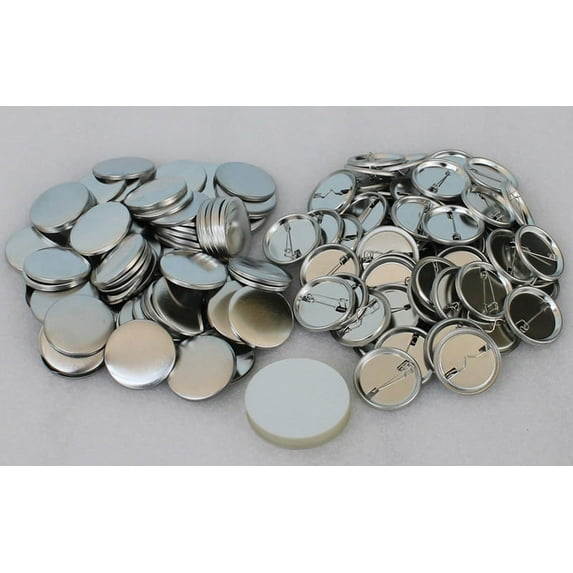 INTSUPERMAI 100 Sets Round Badge 1-1/4"(32mm) Blank Pin Back Button for Button Maker Machine ...