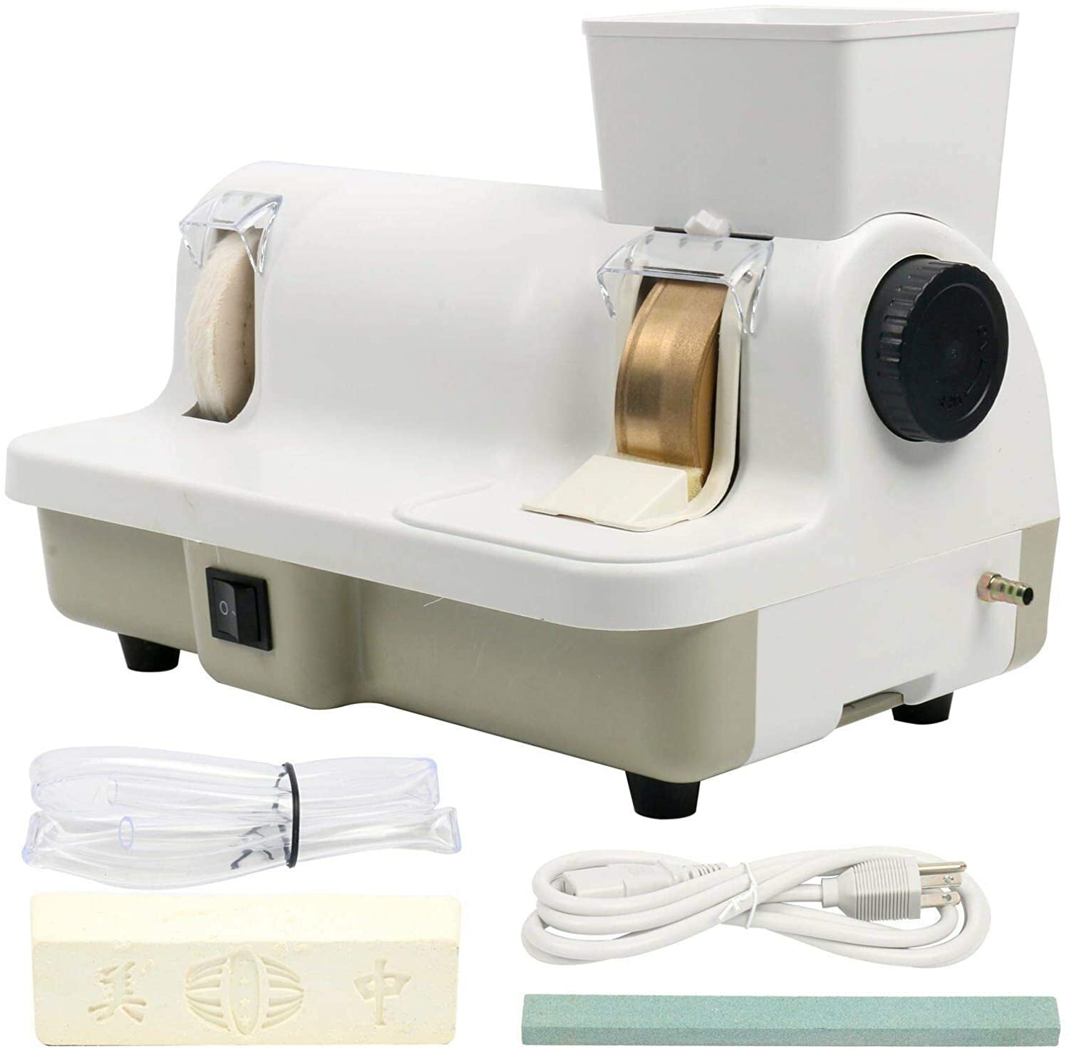 INTSUPERMAI 110V Lens Edger Polisher Grinding Double Wheels Hand Stone ...