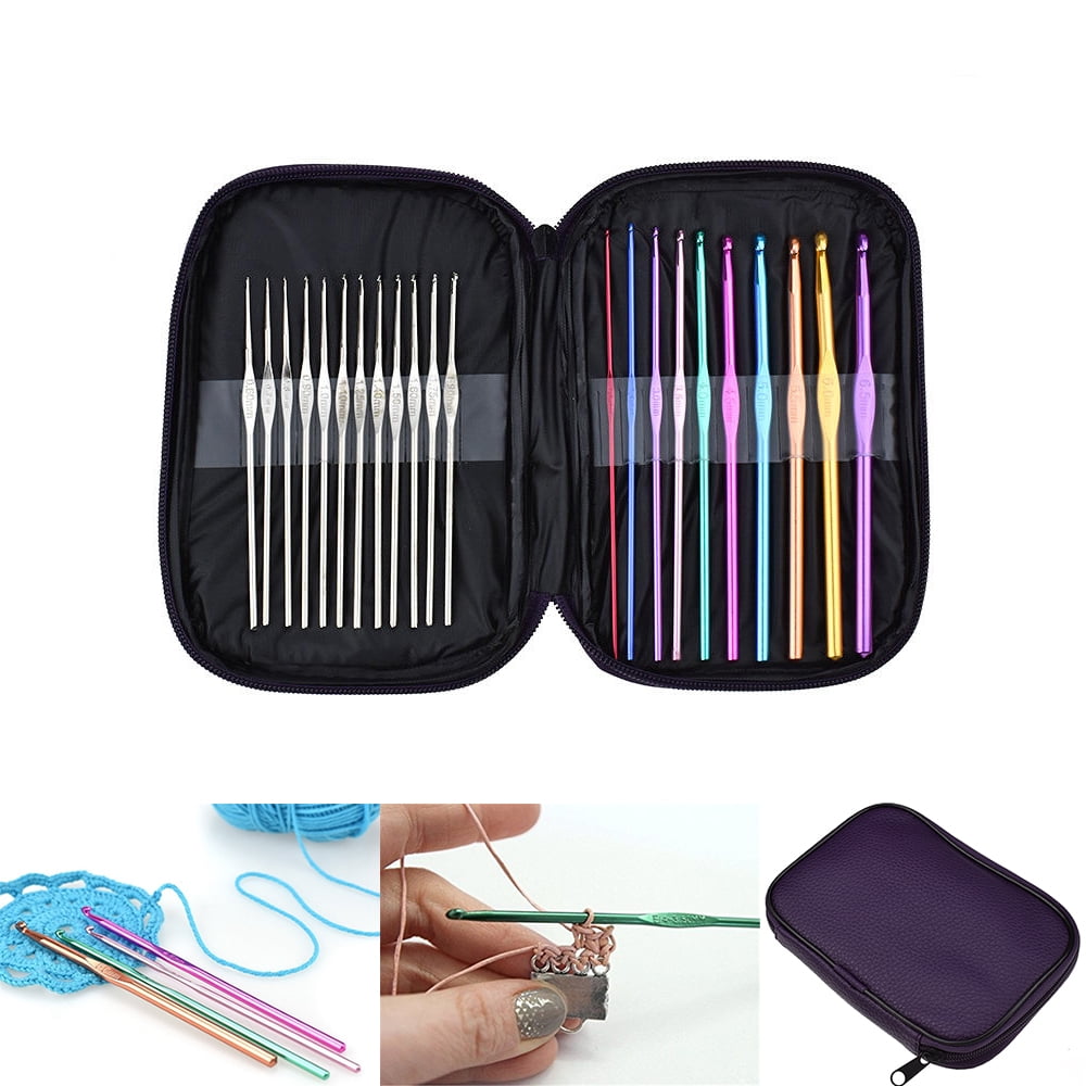 INTSUPERMAI 22pcs Multicolor Aluminium Crochet hook Knitting Needles ...