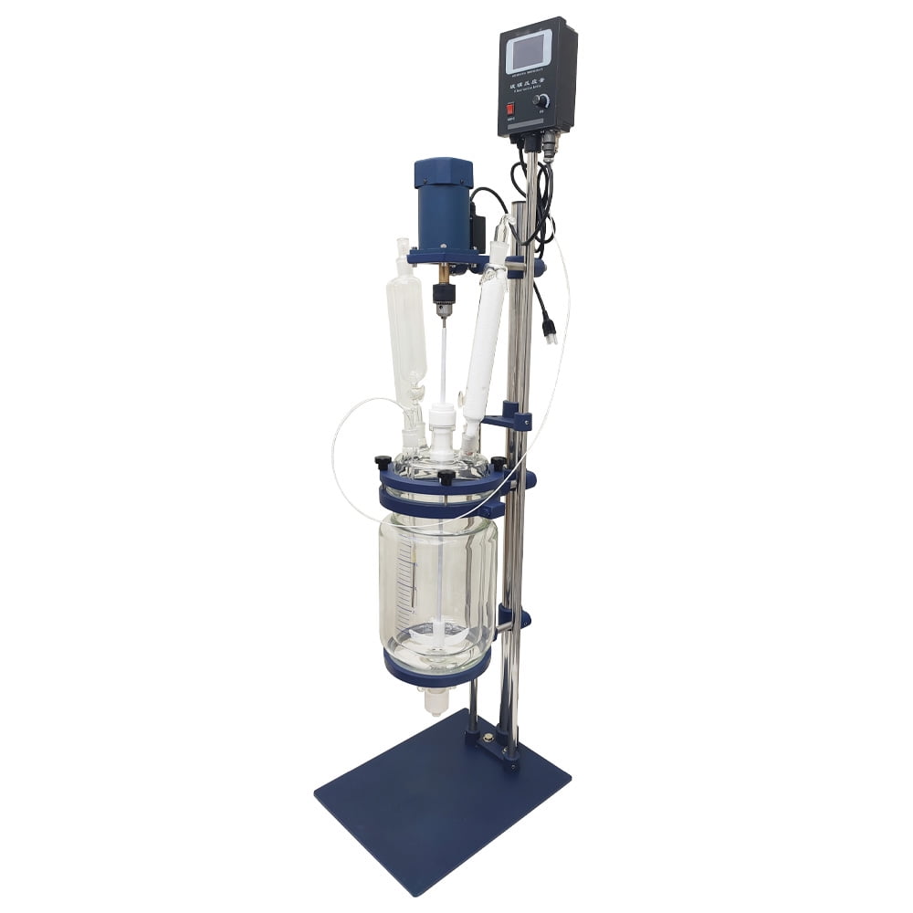 INTSUPERMAI 5L Jacketed Glass Reactor Chemical Lab Vacuum Mixing ...