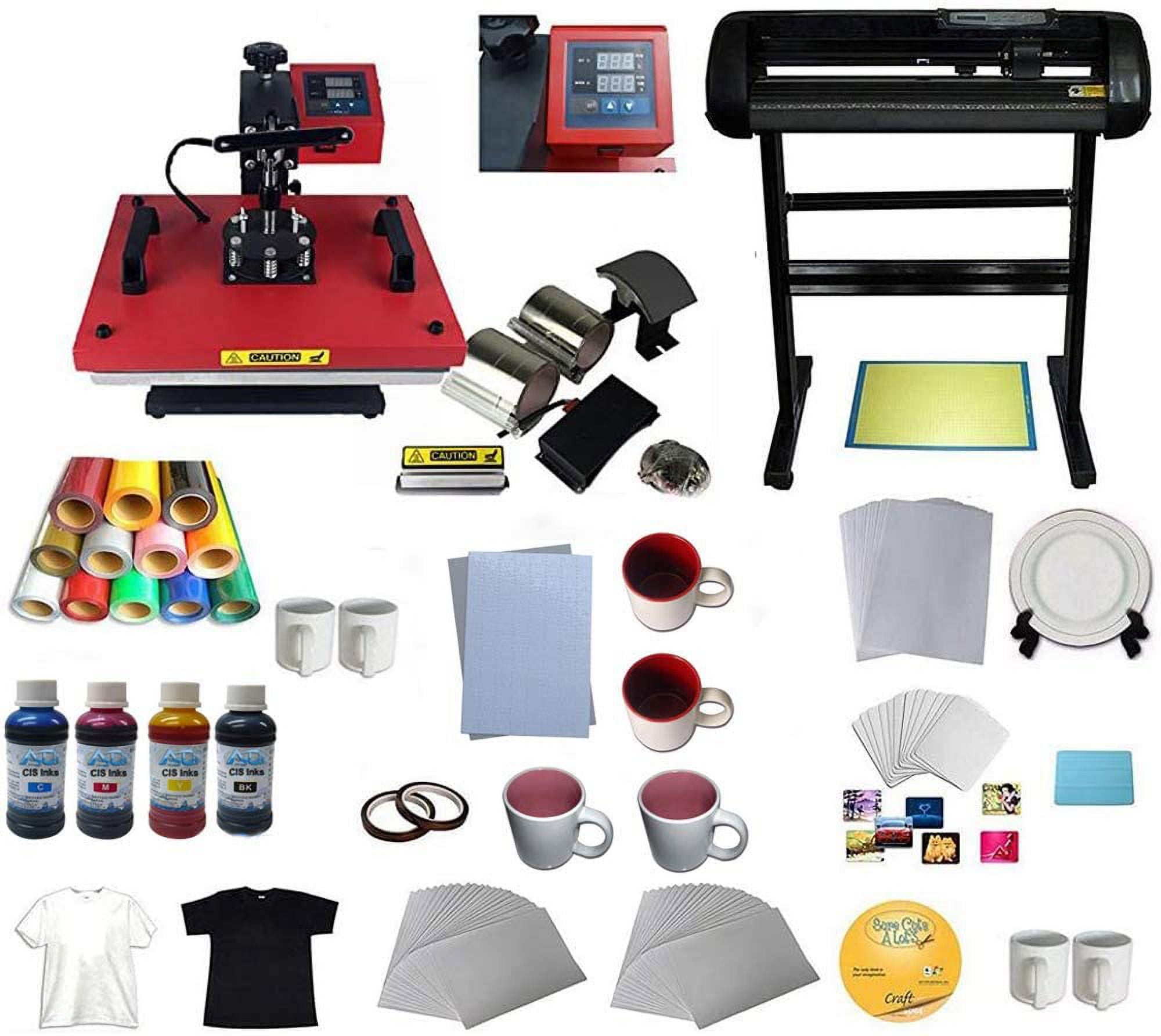 INTSUPERMAI 6in1 Combo Flat Heat Press Plate Cap Cup Mug Transfer ...