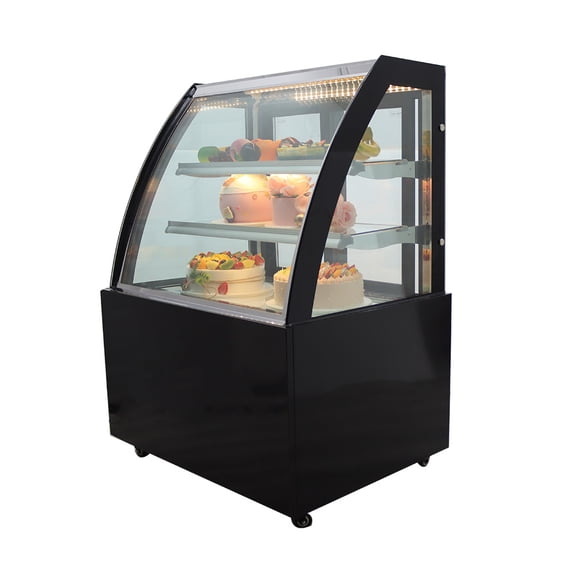 INTSUPERMAI Cake Showcase Refrigerator 35inch Curved Glass Display ...