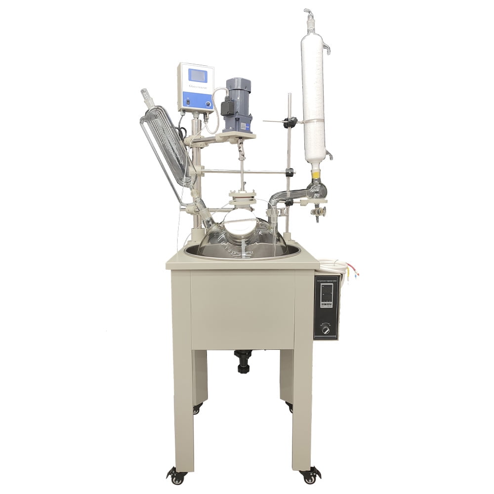 INTSUPERMAI Chemical Lab Single Layer Glass Reactor 30L Bath Tank ...
