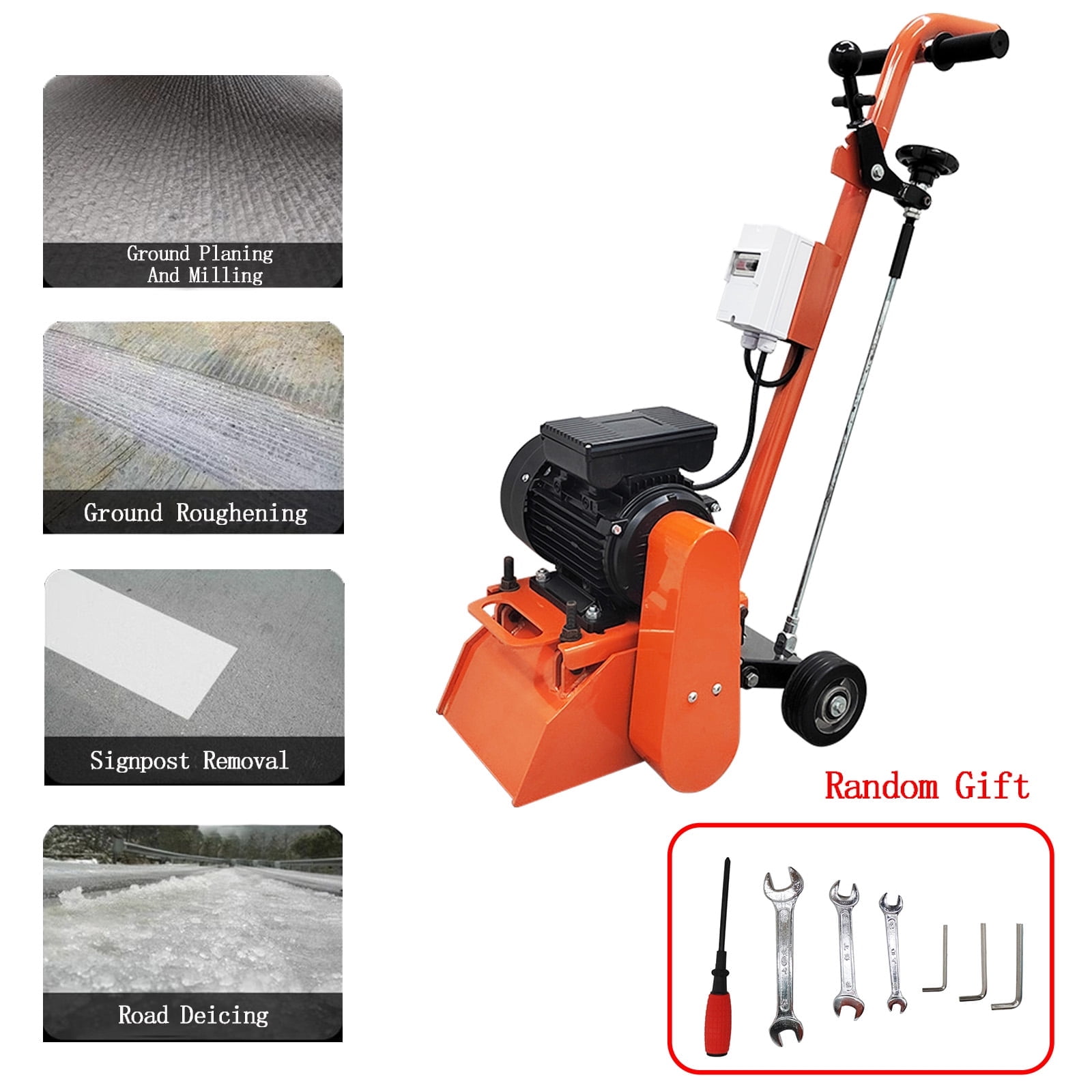 INTSUPERMAI Concrete Scarifier Floor Paint Removal Machine Road Milling ...