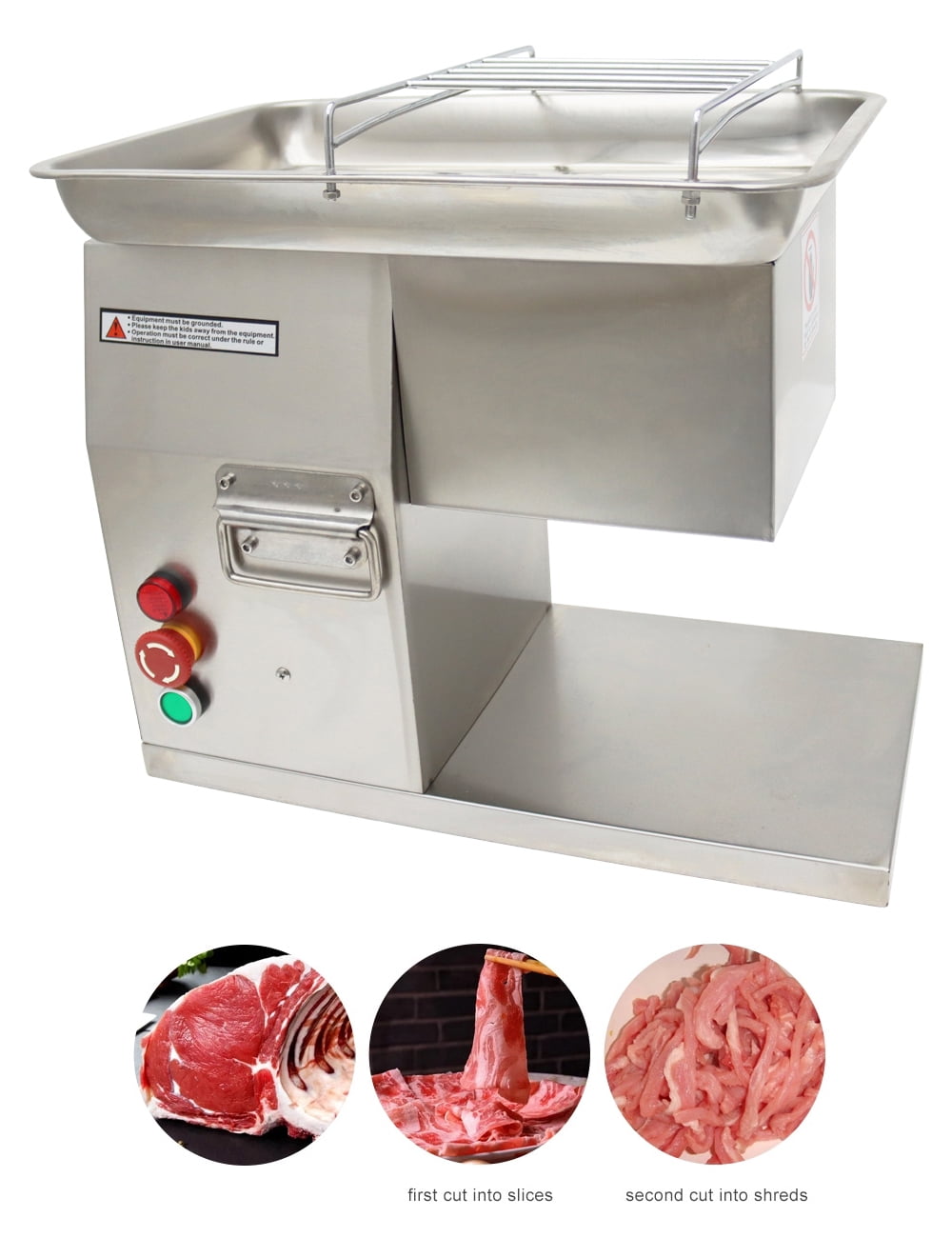 INTSUPERMAI Electric Meat Cutting Machine Meat Slicer Stainless Steel ...