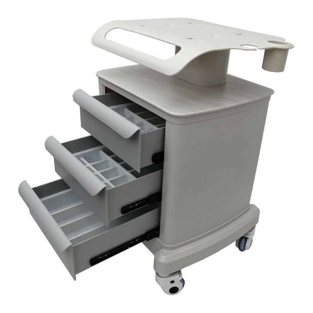 INTSUPERMAI Plastic Mobile Trolley Cart Gray with Seperate Grid ...