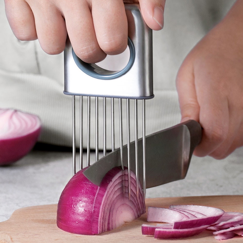 INTSUPERMAI Stainless Steel Onion Holder Steak Slicer Cutter Onion Meat ...