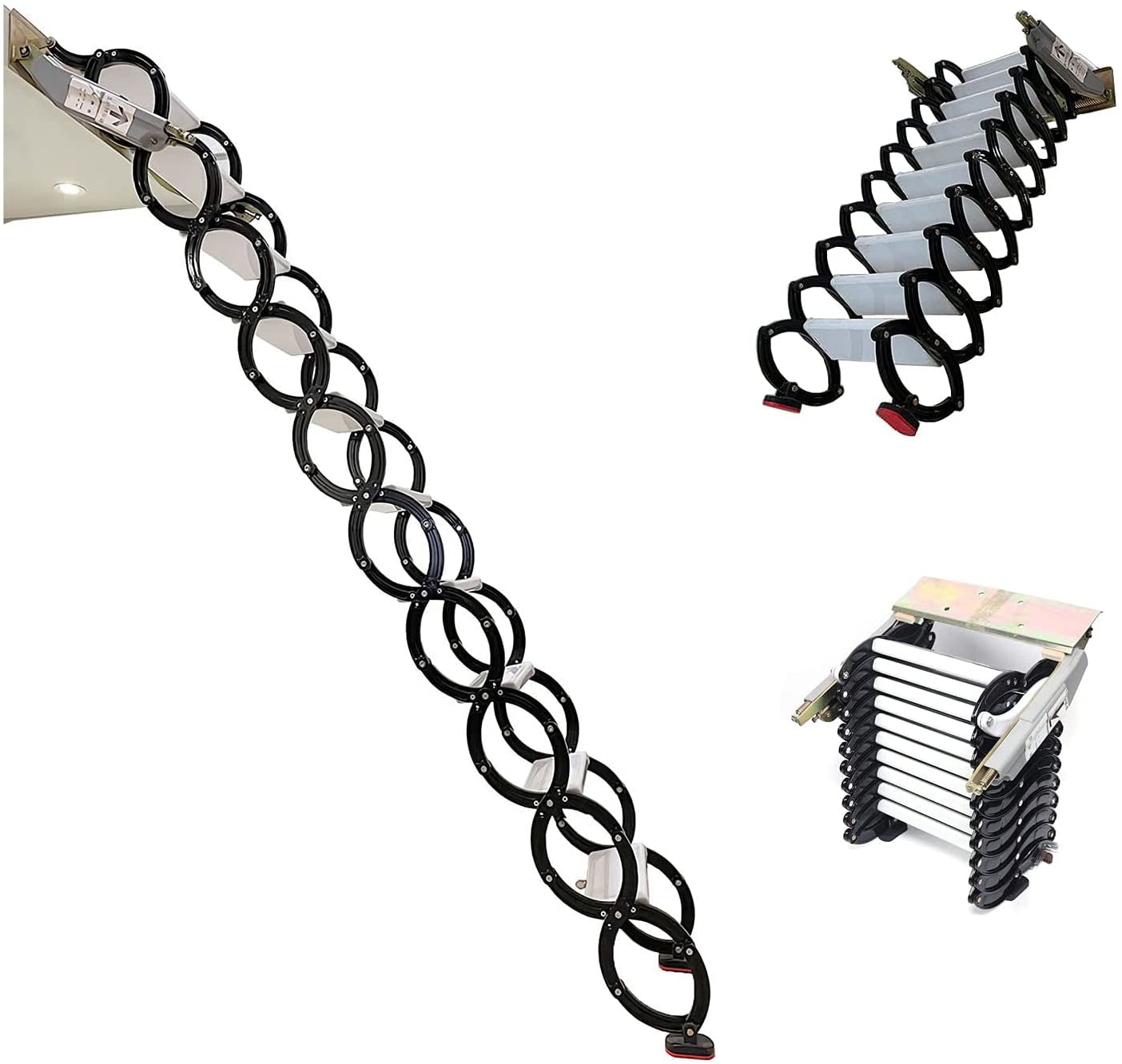 INTSUPERMAI Wall Mounted Folding Loft Ladder Stairs, Lightweight ...