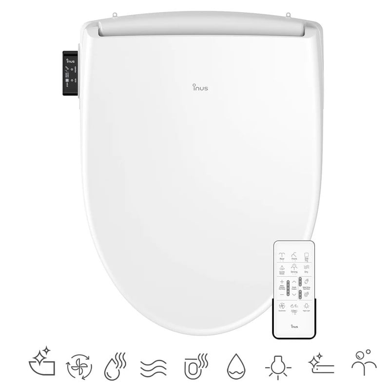 INUS 2900L Smart Electronic Bidet Warm Water Toilet Seat with Wireless ...