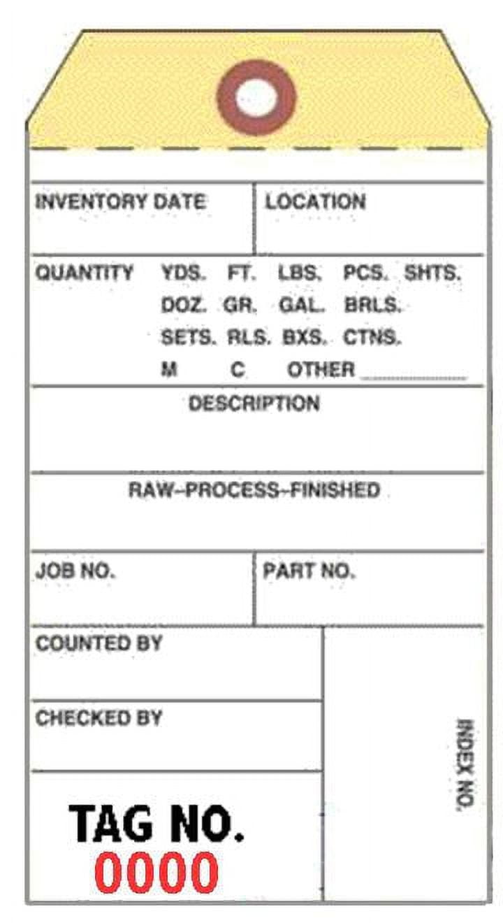 INVENTORY TAGS - Two-Part Carbonless NCR, 3-1/8" x 6-1/4", Box of 500 ...