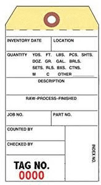 INVENTORY TAGS - Two-Part Carbonless NCR, 3-1/8" x 6-1/4", Box of 500 ...