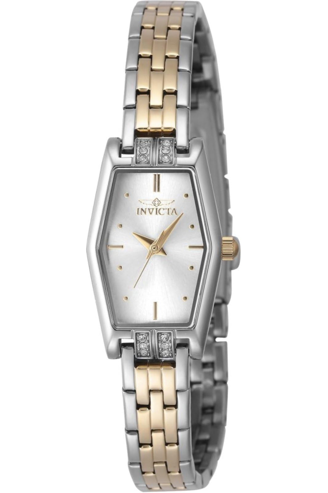 INVICTA Angel Lady 20mm Stainless Steel Gold + Steel Silver dial PC21J ...