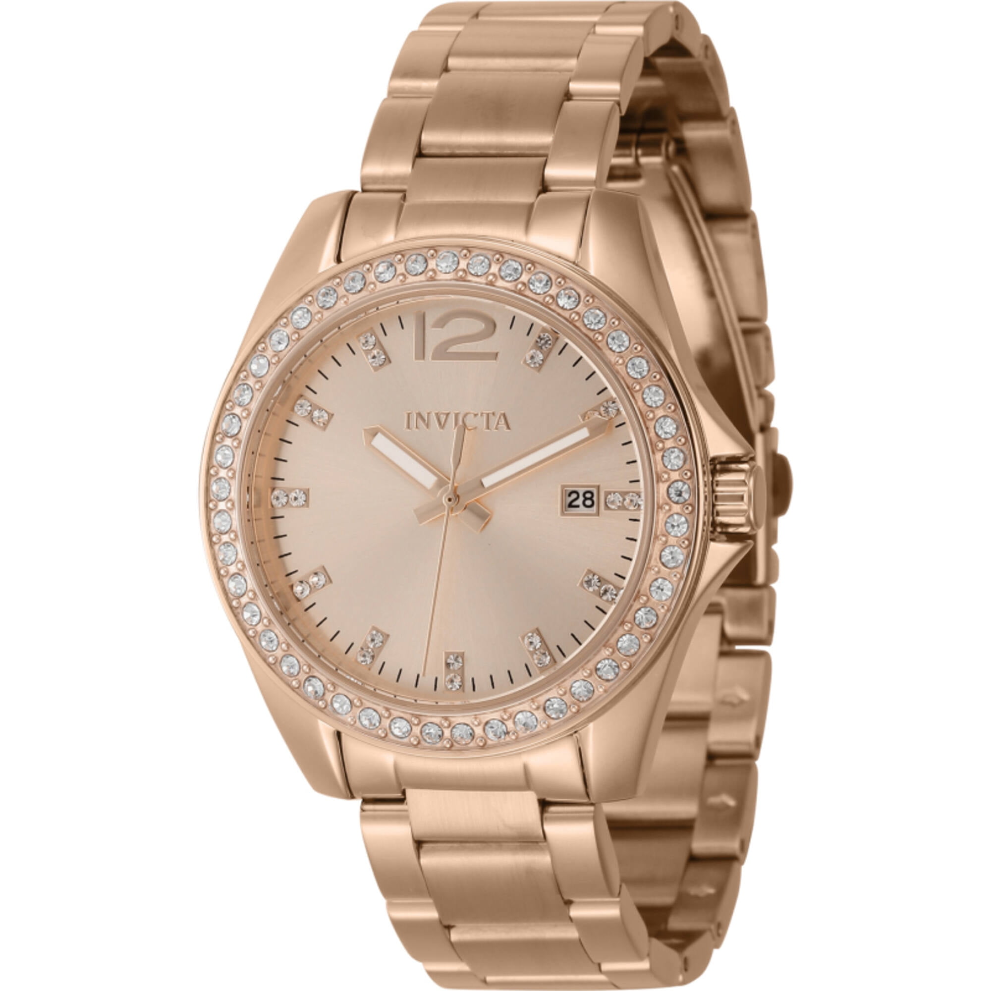 Invicta 44838 Women's Angel Rose Gold Steel Bracelet Crystal Watch ...