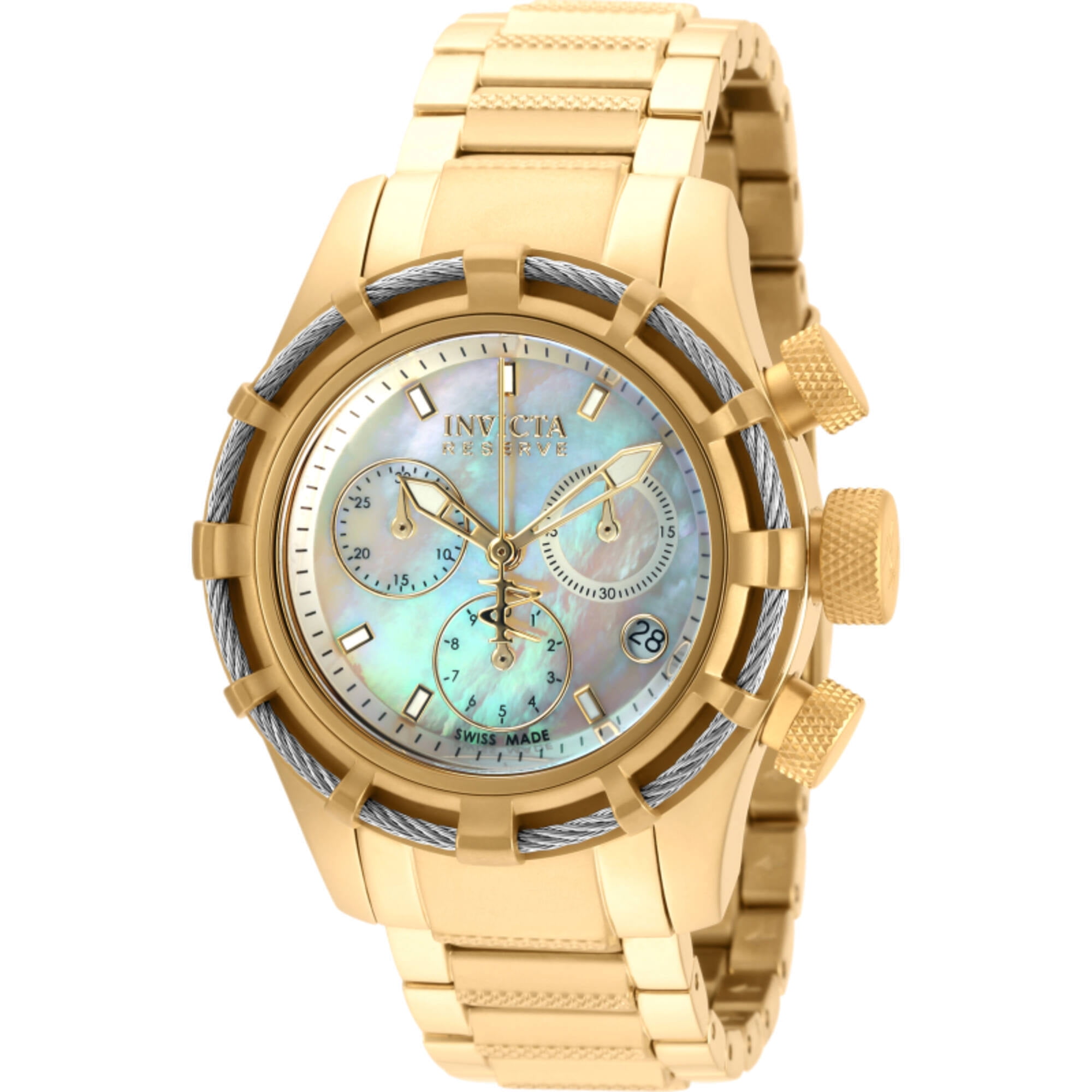Invicta 90011 Women's Bolt Chronograph Yellow Gold Bracelet Watch ...