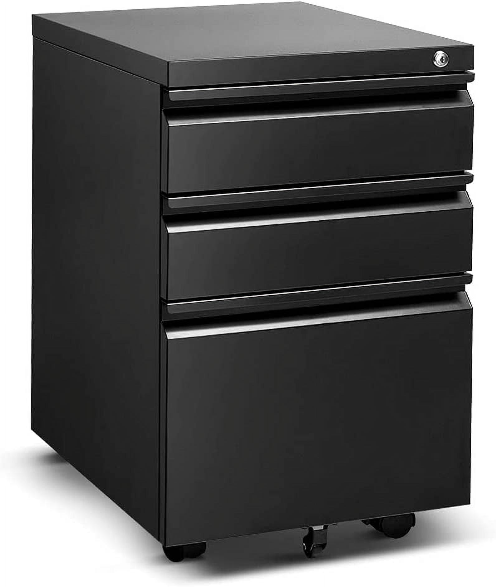 INVIE 3 Drawer File Cabinet with Lock, Metal Vertical Filing Cabinet ...