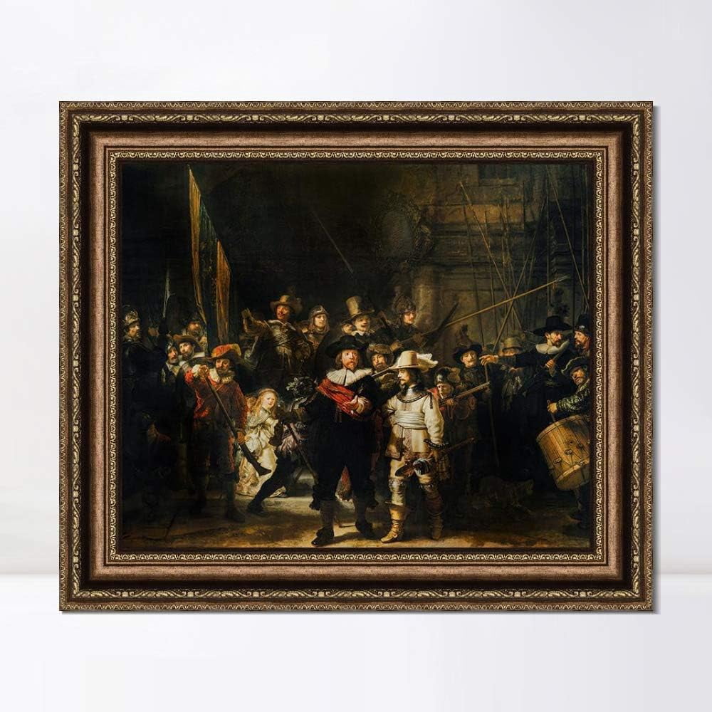 INVIN ART Framed Canvas Art Giclee Print The Night Watch by Rembrandt ...